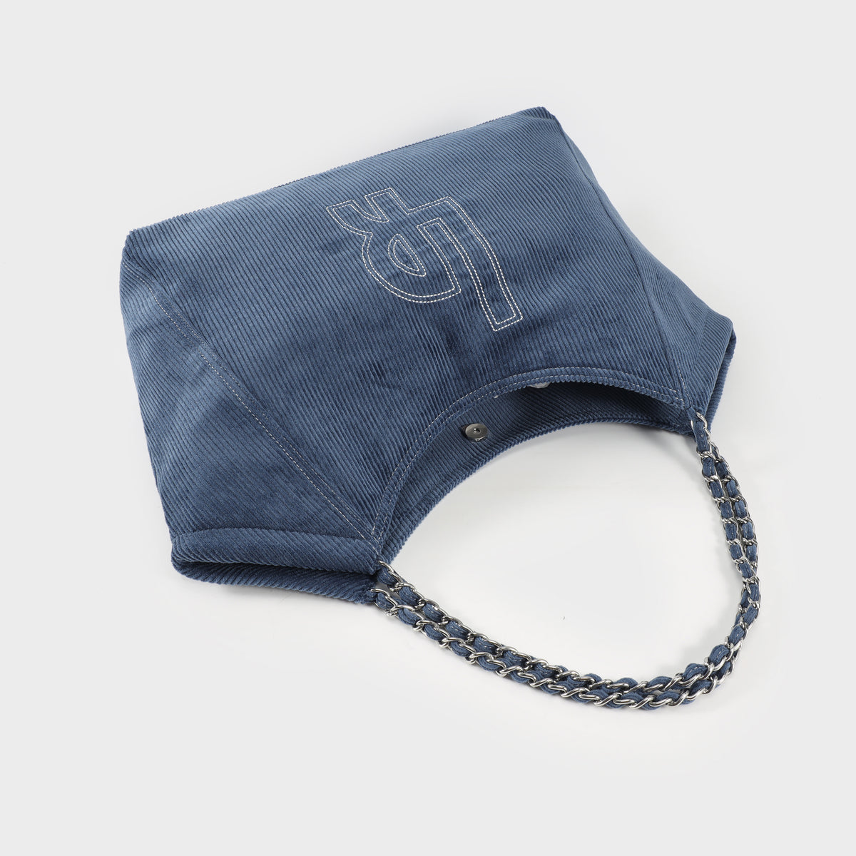 Shopping bag a spalla CORINNE WOOL - CELESTE – LABEL ROSE